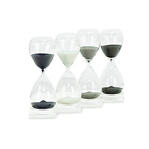 Custom Personalized 60 Minute Hourglass Sand Timer on Crystal Base (Grey)