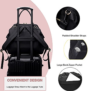 PAOIXEEL Large Capacity Diaper Bag Tote, Water-Resistant Nylon 3 Ways Travel Backpack and Should Bag with Anti-Theft Pockets, Black-Silver
