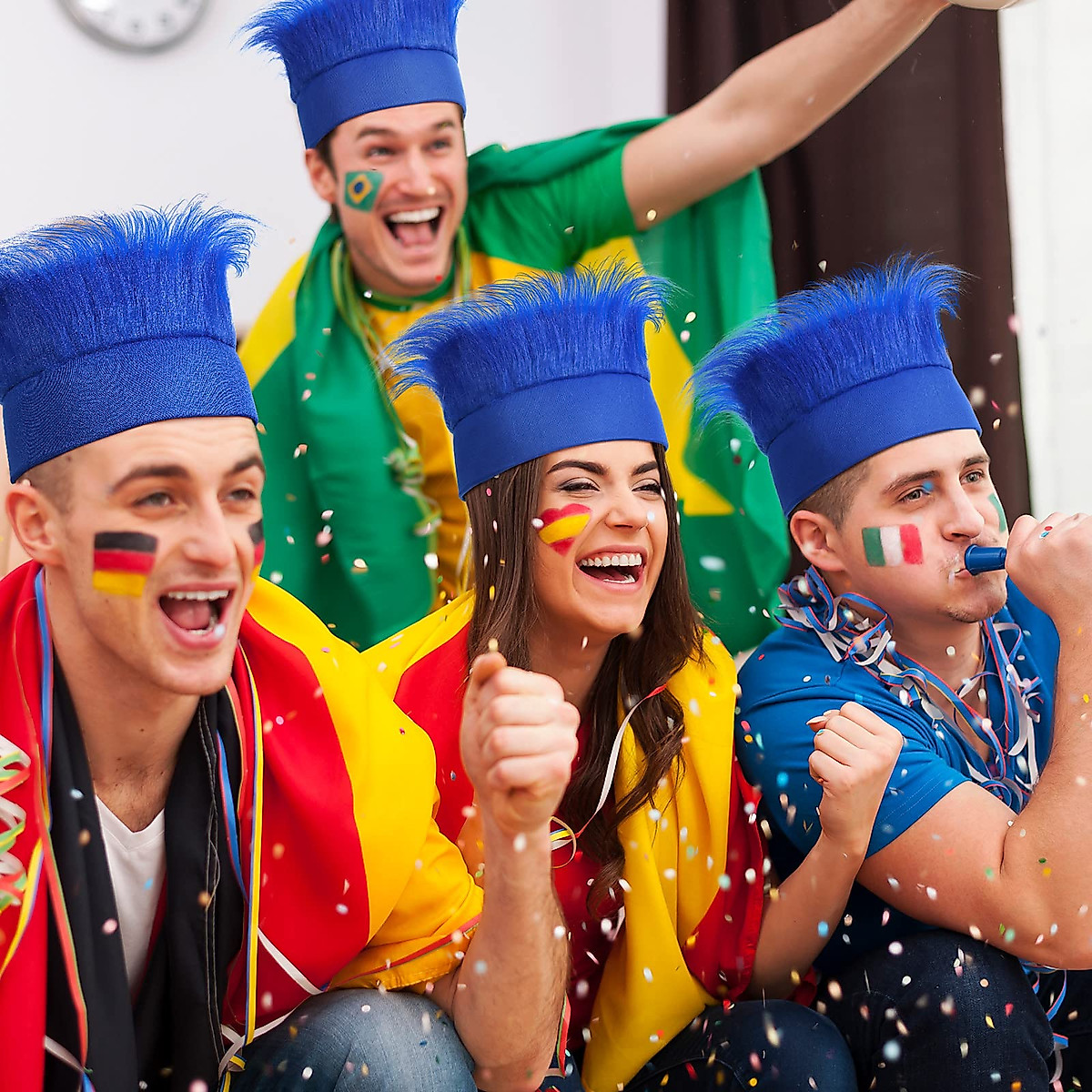 Cindeer 4 Pieces Hairy Costume Headband Troll Blue Headband Blue Costume Accessories Party Women's Headbands Crazy Hair Wigs