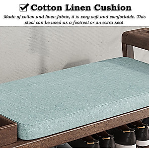 WYBB Ottoman Foot Stool Industrial Storage Ottoman Bench, Key Umbrella Slippers Sports Shoes Storage Change Shoes Stool, Stable Waterproof Footstools with Memory Foam