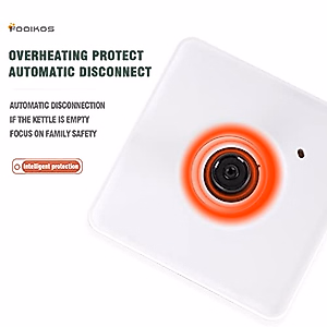 Fooikos Electric Gooseneck Kettle 0.8L for Pour Over Coffee and Tea, Food Grade 304 Stainless Steel, 1000W Quick Heating (White)