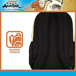 Concept One Avatar The Last Airbender 13 Inch Sleeve Laptop Backpack, Appa Yip Yip Padded Computer Bag for Commute or Travel, Multi, Brown