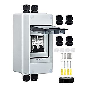 DIHOOL 15 Amp Circuit Breaker Box Cover, DC Disconnect Solar Panel Switch