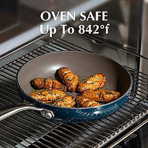 ROCKURWOK Non Stick Frying Pans Ceramic Pan, 3-Piece Set Cooking Pan with Stainless Steel Handle, 8" &10" and 12" Pan - Free of PFAS, PTFE, PFOA, Dishwasher Safe, Oven Safe