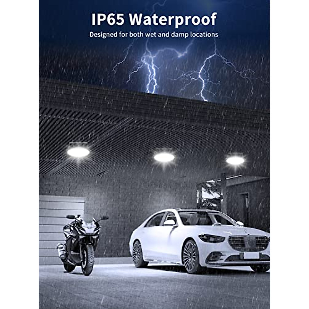 wowspeed LED High Bay Light,500W 50000LM UFO LED High Bay Light,6500K Daylight LED Shop Light, IP65 Waterproof LED Commercial Warehouse Area Light,LED Garage Light for Garage Gym Factory Warehouse