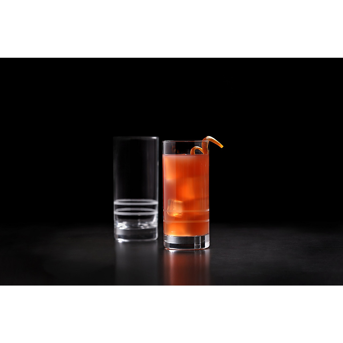 Crafthouse by Fortessa Professional Barware by Charles Joly, Etched Schott Zwiesel Tritan 16.2 oz Iced Beverage, Longdrink, Collins Barware/Cocktail Glass, Set of 4