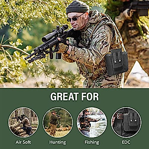 GearHill Molle Dump Pouch Drawstring Roll-Up Tactical Drop Pouch, Lightweight, Durable, Folding Hunting Utility Bag, Ammo Magazine Pouch (Black)