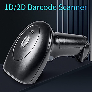 MIGYKO USB Barcode Scanner 1D 2D QR Handheld Wired Bar Code Reader with Stand Support Screen Code Compatible with Windows XP/7/8/10 Android Linux System for Supermarket Library Book Shop Logistics Ret