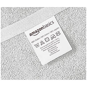 Amazon Basics Fade-Resistant Cotton Bath Towel - 4-Pack, White