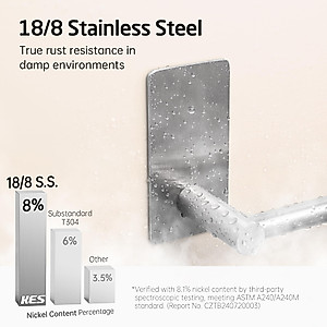 KES Adhesive Towel Bar 20-Inch Bathroom Towel Holder No Drill Stick on Towel Hanger Contemporary Style Wall Mount SUS 304 Stainless Steel Brushed Finish, A7000S50B-2