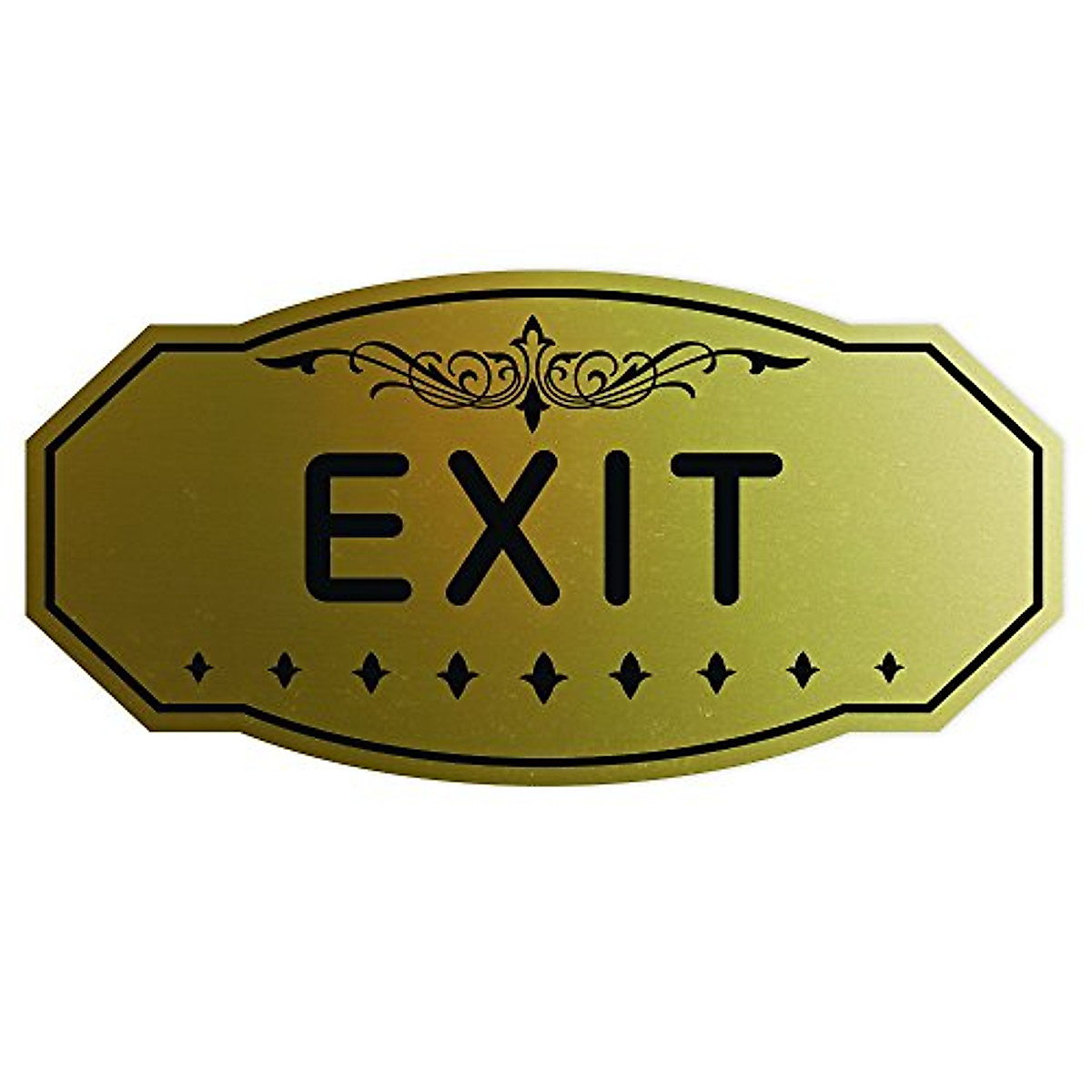 EXIT Victorian Door/Wall Sign (Brushed Gold) - Medium 4" x 8"