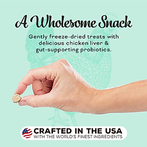 Primal Freeze Dried Dog Treats; Chicken Liver Dog Treats with Probiotics for Dogs; Liver, Laugh, Love; Crunchy Grain Free Training Treats for Dogs, 1.5 oz