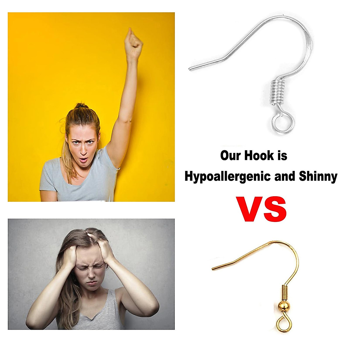 925 Sterling Silver Earring Hooks, 80 PCS/40 Pairs Ear Wires Fish Hooks, 240pcs Hypoallergenic Earring Making kit with Jump Rings and Clear Silicone Earring Backs Stoppers