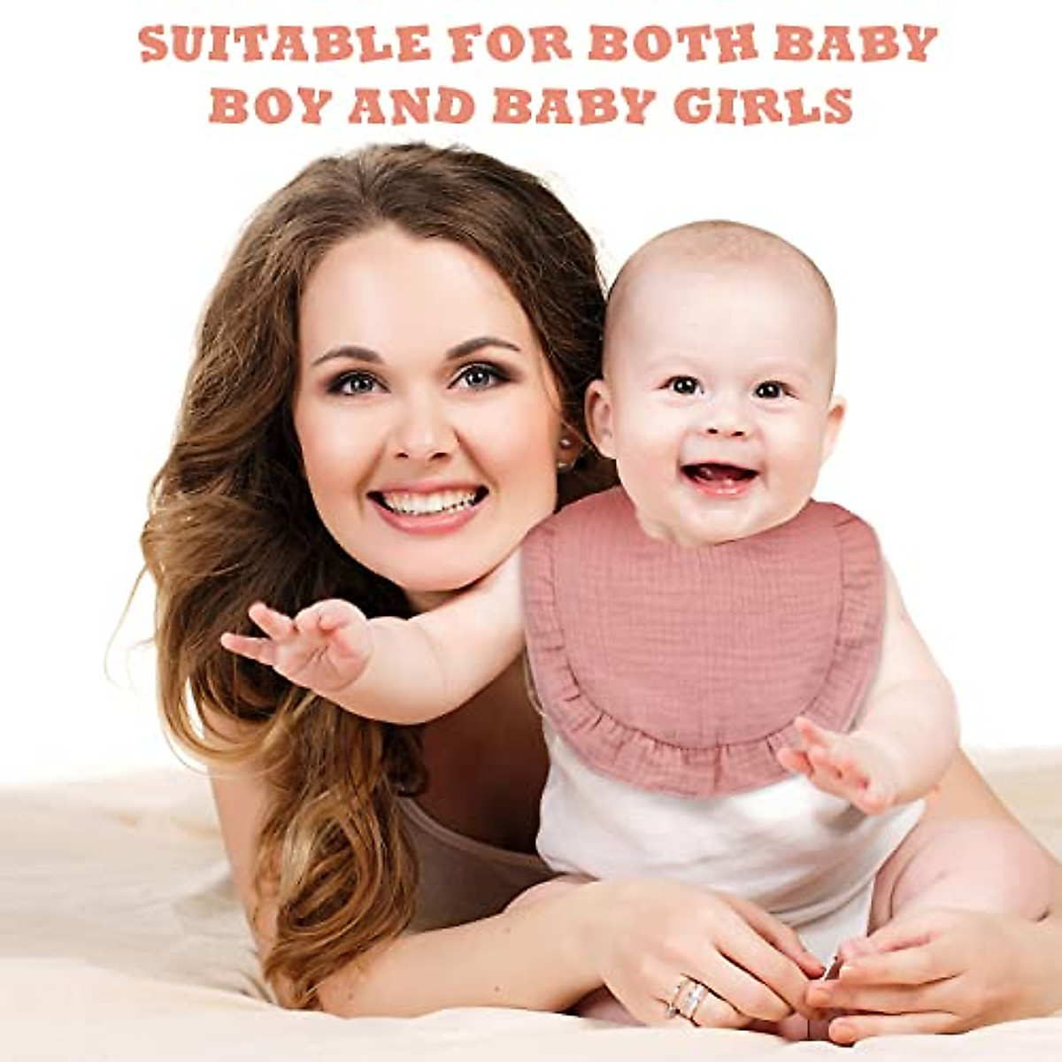 10 Pcs Baby Muslin Bibs Drool Bandana Soft Adjustable Baby Cotton Bibs for Newborn Baby Girl Boy Toddlers Infants Teething (Retro Colors)