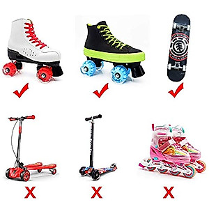 VKEDA Luminous Light up Roller Skate Wheels with Bearings 4Pcs Outdoor Roller Skate Wheels Flash 32mm x 58mm Suitable for Double Row Skating and Skateboard (Blue)