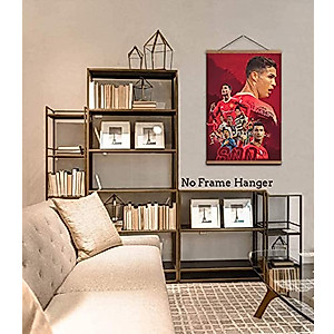 Soccer Superstar Cristiano Ronaldo Poster Wall Art, Motivational Football Star Canvas Wall Art, Cristiano Ronaldo Football Career 800 Ball Commemorative Poster for Office Home Decor, 16"x24"-Unframed