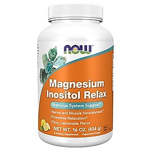 NOW Foods Supplements,powder Magnesium Inositol Relax, Nervous System Support*, Fizzy Lemonade Flavor, 16-Ounce