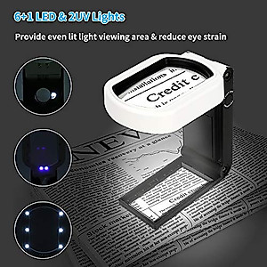 Magnifying Glass with Light and Stand, welltop 25X 10X Handheld Lighted Magnifying Glass Hands Free 9 LED Illuminated Magnifier for Reading, Inspection, Exploring, Jewellery, Hobbies & Crafts