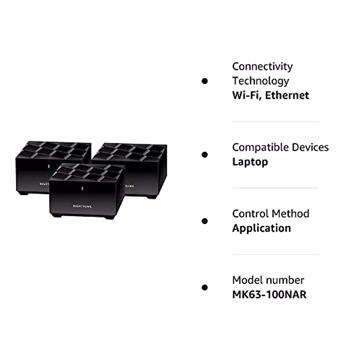 Netgear Nighthawk Whole Home Mesh WiFi 6 System, 3-Pack , BLK (Renewed)