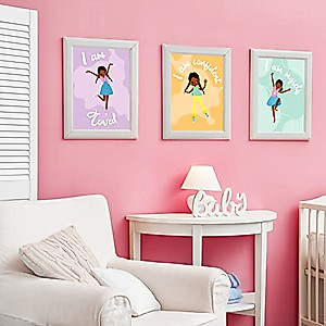 9 Pieces Motivational Black Girl Wall Decor Girls Room Decor African Girl Inspirationa Quotes Poster Unframed Black Girls Art Prints for Kids Teen Girls Room Wall Decorations,Unframed, 8 x 10 Inch