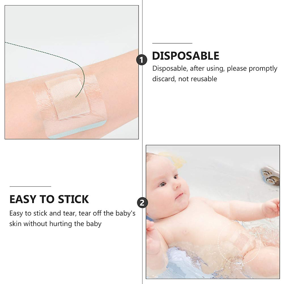 Kisangel 20pcs Umbilical Cord Patch Newborn Swimming Belly Band Bathing Disposable Abdomen Sticker for Baby Toddler Newborn Belly Button Essentials(Random Styles)