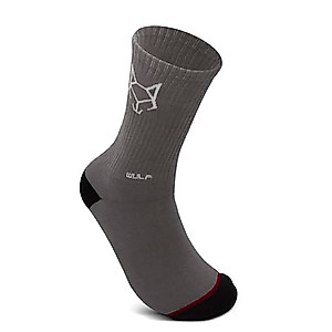 Wulf Wear Men’s Crew Sock in Cotton Cushion, Recreation Moisture Heavy & Active Wear Socks with Seamless Toe in Black, White & Charcoal Color with Pack of 3