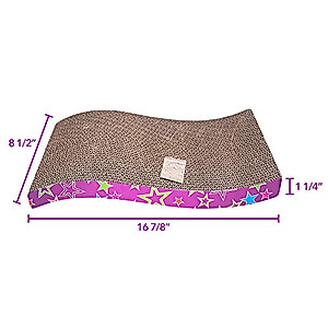 Cat Scratcher Pad with Catnip - Cat Cardboard Scratch Durable Scratching Pad Reversible (Wave)