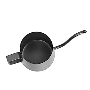 Ikunde 250ml Stainless Steel Hanging Ear Coffee Pot Gooseneck Spout Tea Kettle Pour Over Pot Black