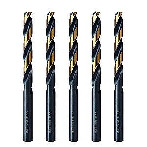 MAXTOOL Letter H 5pcs Identical Jobber Length Drills Dia 0.266" HSS M2 Twist Drill Bits Fully Ground Black-Bronze Straight Shank Drills; JBL02H10RHP5
