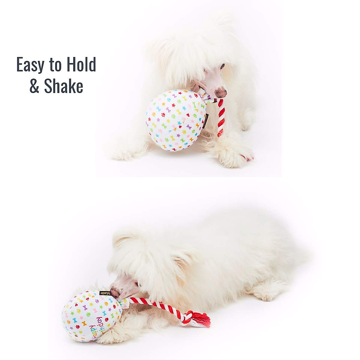 Pet London Birthday Balloon Dog Toy - Celebrate Your Dog's Happy Birthday - Plush colourful Rainbow Confetti Pattern Dog Party Gift-Perfect Pup Special Day Present-UK Designer Brand-BDAY or Adoption