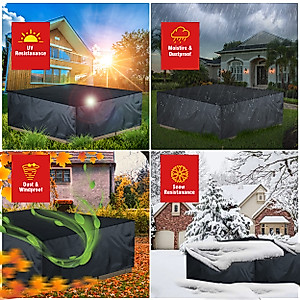 Noshki Patio Furniture Covers, Heavy Duty 600D Outdoor Furniture Cover Waterproof & Dust Proof for Sectional Sofa Set Cover, Patio Table and Chair Sets (74" L x 47" W x 27" H)