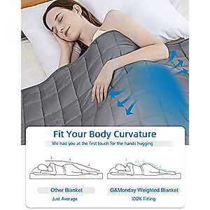 G&Monday Weighted Blanket (60" x 80" 10lbs, Dark Grey), Weighted Blanket Twin Heavy Blanket for Adult with Premium Glass Beads, Cooling Blanket for Queen Size Beds All-Season Summer Fall Winter