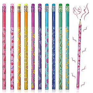 Outus 40 Pieces Scented Pencils with Eraser HB Pencils Graphite Pencil Cylinder Wood Pencils with Fruit Elements School Stationery Party Reward Supplies for Girls and Boys, 10 Styles (Fruit Style)