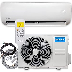 ApooDr 18000 BTU Mini Split Air Conditioner Ductless Inverter System 18.3 SEER2 with Heat Pump 220V 1.5 Ton,with Installation Kit