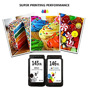LEBOK Remanufactured for Canon PG145 CL146 XL Ink Cartridge Replacement for Canon PG145 CL146 145 XL 146 XL Compatible for Pixma MG2410 MG2510 MG2910 MG3010 TS3110 IP2810 Printer