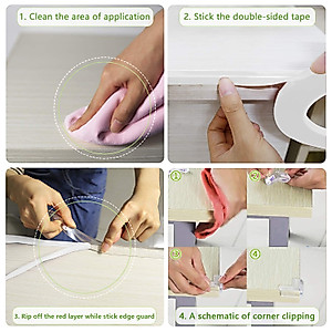 Corner Guards Child Safety, Furniture Clear Toddler Edge Protectors Soft Silicone Bumper Strip Baby Proofing 20ft(6m) with Double-Sided Tape for Cabinets,Tables,Household Appliances,etc