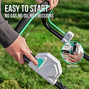 Litheli Cordless Lawn Mower 17 Inch, 2 x 20V 4.0Ah Battery Lawn Mowers with Brushless Motor, Bagging & Mulching, Charger Included