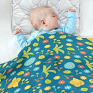 Flradish Baby Blanket Bird Flower Grass Soft Breathable Baby Crib Throw Blanket Portable Newborns Warm Receiving Blankets for Baby Girls & Boys 30 x 40 Inch