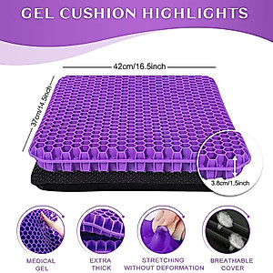 Aiouarc Gel Seat Cushion for Long Sitting, Desk Chair Cushion, Pain Relief Cushion, Office Chair Cushion, Cushion Tailbone Pain, Wheelchair Cushion, Car Seat Cushion, Chair Cushion