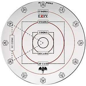 CZYY Spell Template Set for Dungeons and Dragons, Pathfinder, D&D and Tabletop RPG