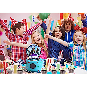 7 pcs Exquisite Acrylic Video Game Birthday Cake Toppers for Boys Girls Gamers' Birthday, Designed for Game Lovers, Game Party Decorations Supplies