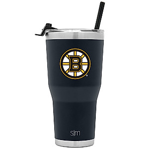 Simple Modern Officially Licensed NHL Boston Bruins 30oz Cruiser Tumbler Insulated Travel Mug Cup with Flip Lid and Straw