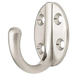 Brainerd Single Robe Hook, Satin Nickel