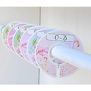Mumsy Goose Nursery Closet Dividers Baby Girl Clothes Dividers Floral Flamingoes