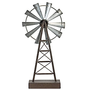 Foreside Home & Garden Large Metal Distressed Windmill Table Decor