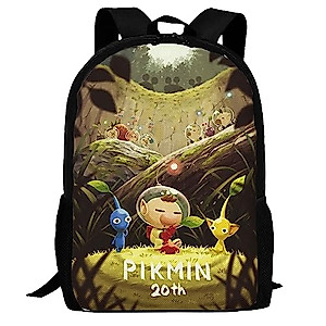 RACEK Lightweight Laptop Backpack Pik-min Rucksack 3D Printed Anime Travel Casual Adjustable Straps Daypack For Men Women