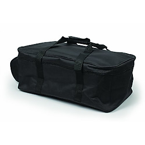 Camco Grill-Stow N Go 125 Portable Propane Gas Grill with Push Button Igniter, Temperature Gauge, and Storage Bag for RV, Tailgating, and Camping