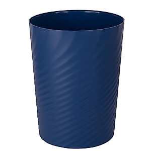 UUJOLY Plastic Small Trash Can Wastebasket, Garbage Container Basket for Bathrooms, Laundry Room, Kitchens, Offices, Kids Rooms, Dorms, 3.5 Gallon, Navy Blue