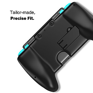 MoKo Handle Grip Compatible with Nintendo New 2DS XL, Anti-Slip Protective Grip with Stand Compatible with Nintendo New 2DS XL/LL (2017) - Black