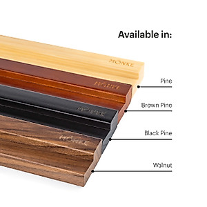 MÖNKE Vinyl Record Wall Mount - an Elegant Display Ledge Made from Solid Wood - This Vinyl Record Shelf Will Hold Records of Any Size (Brown)